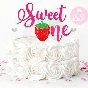 Sweet Strawberry One Birthday Svg | One Svg | One | 1st Birthday ...