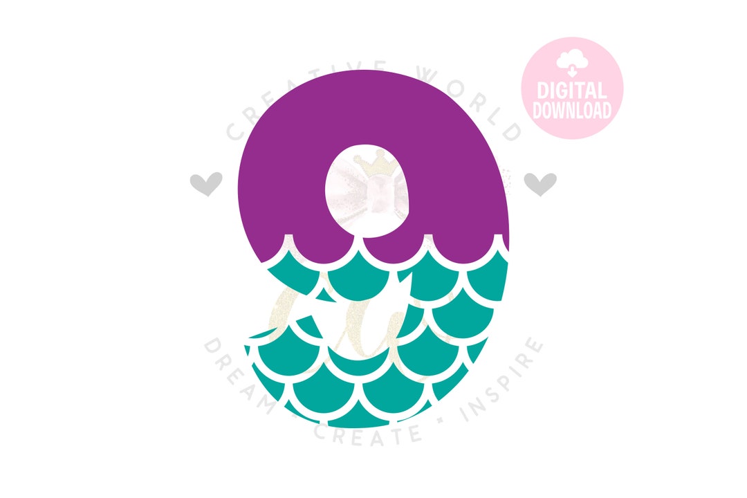 My 9th Birthday Mermaid SVG Mermaid SVG Mermaid Birthday - Etsy