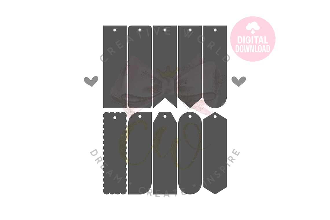 10 Templates ~ Bookmark Template | Bookmark SVG | Bookmark Png | Bundle ...