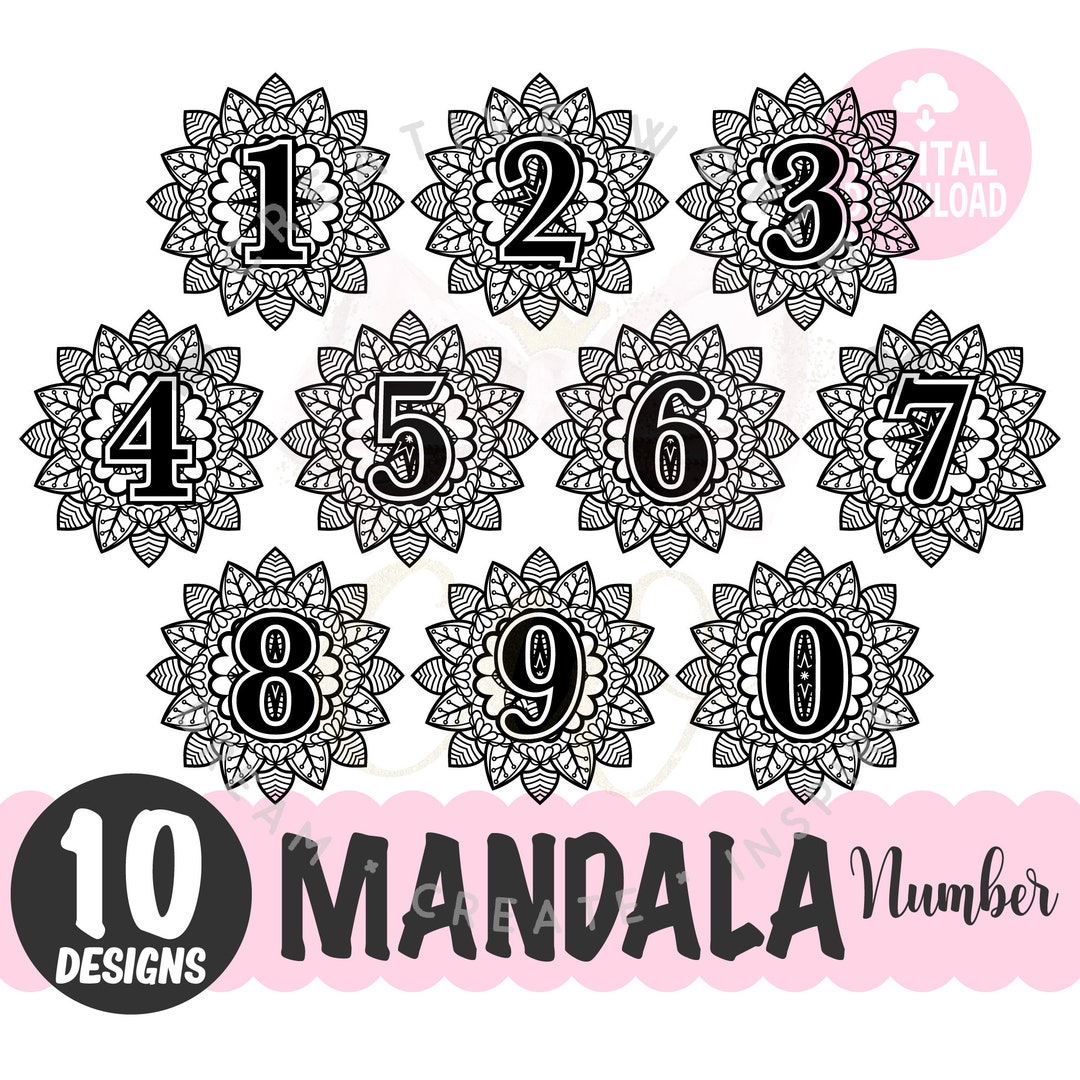 Mandala Number Svg | Number 0-9 Svg | Mandala Svg | Instant Download - Etsy