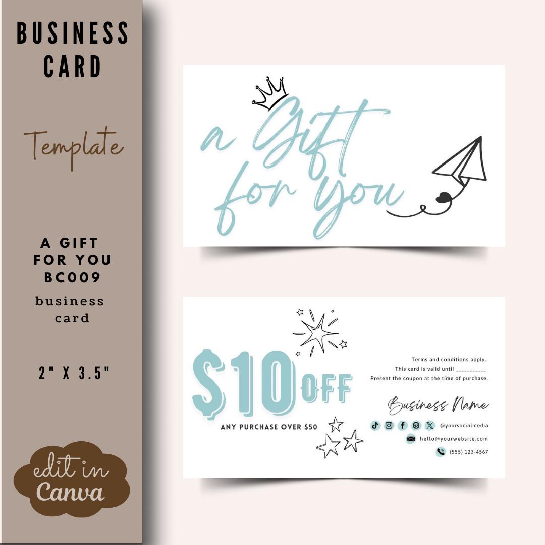 Editable Gift Coupon & Business Card Template | Canva Design for Small ...