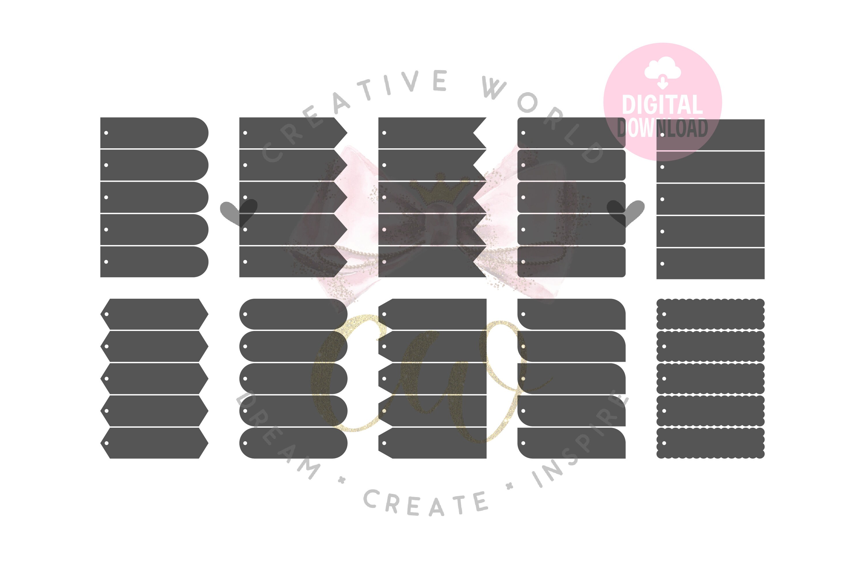 10 Templates Bookmark Template Bookmark SVG Bookmark Png | Etsy