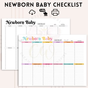 Newborn Baby Essentials Checklist Spreadsheet | Everything You Need for ...
