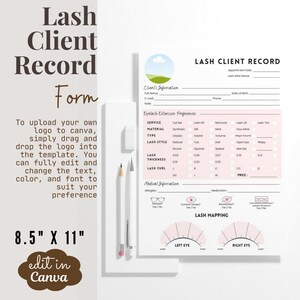 Lash Client Record Form Template | Editable Pdf for Lash Artists ...