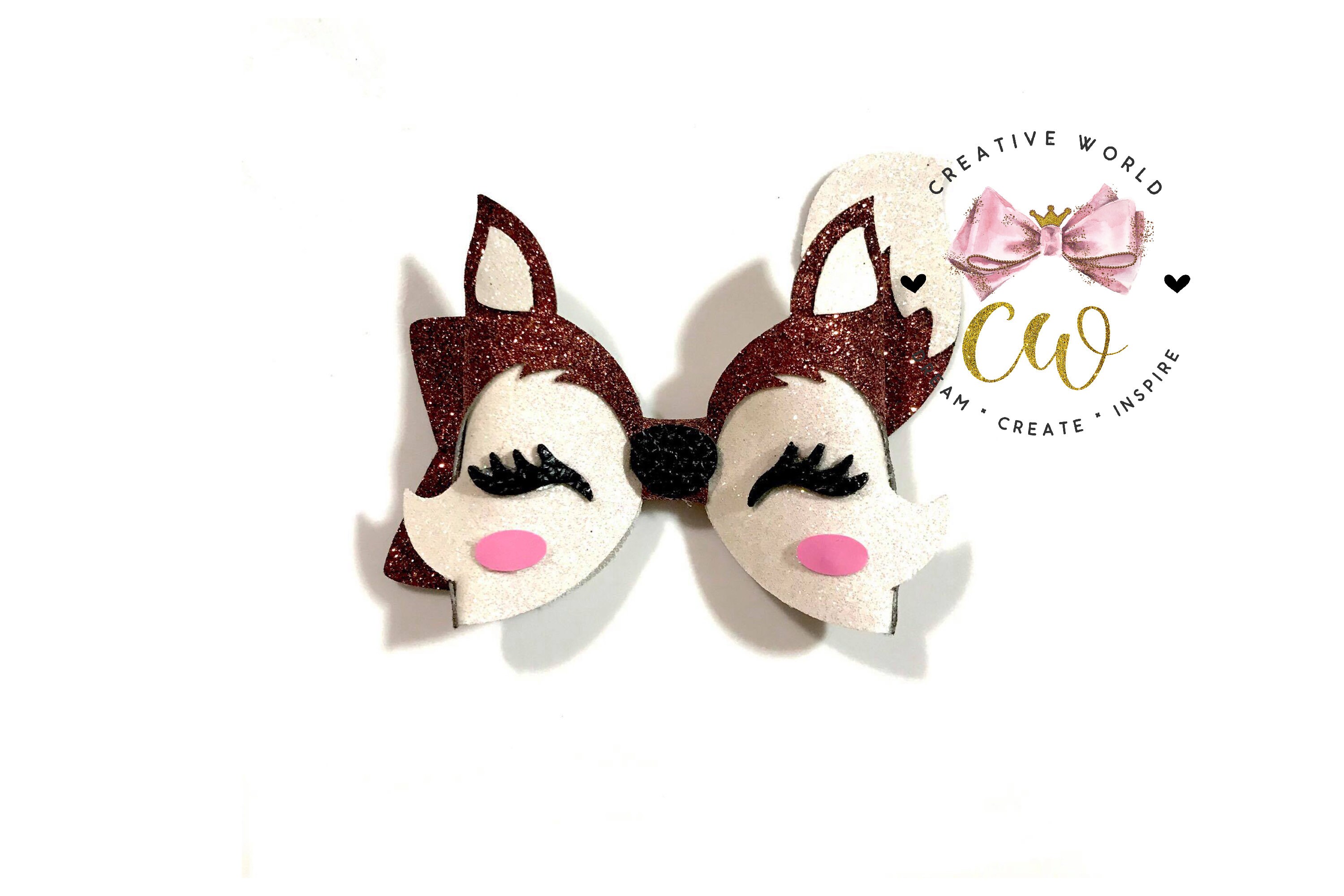 Fox Hair Bow Digital Template Animal Hair Bow Template | Etsy