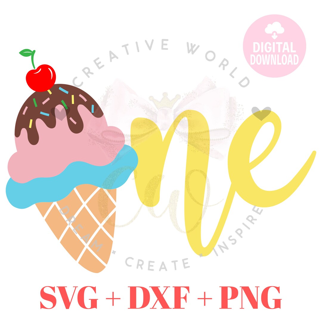 Ice Cream One Birthday Svg | Ice Cream One Svg | Ice Cream One | 1st ...