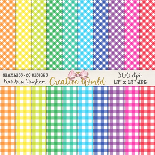 Rainbow Gingham - Etsy