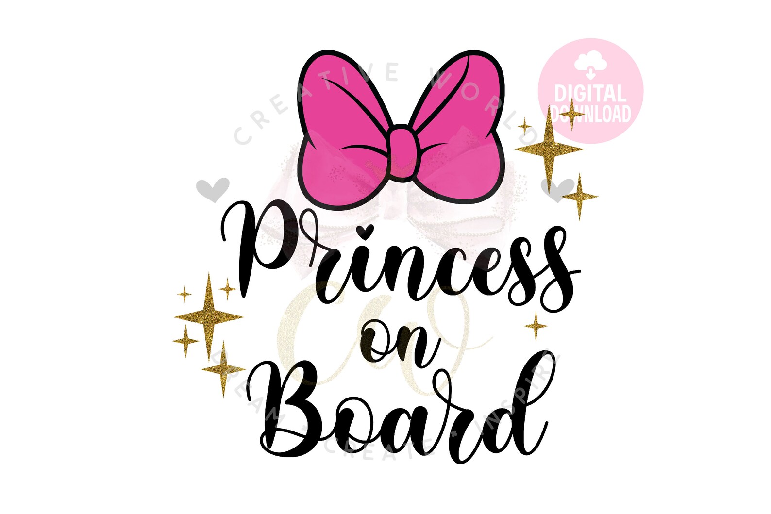 Princess On Board svg Princess On Board Car Decal svg | Etsy