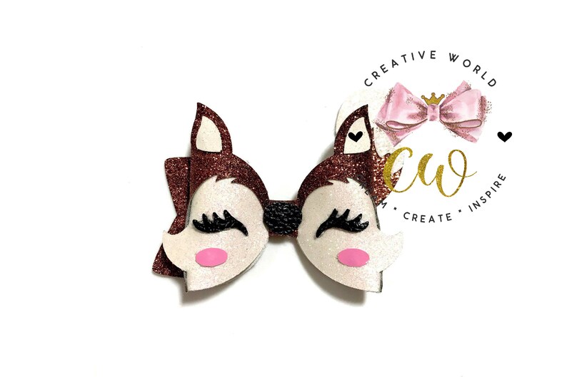 Fox Hair Bow Digital Template Animal Hair Bow Template - Etsy