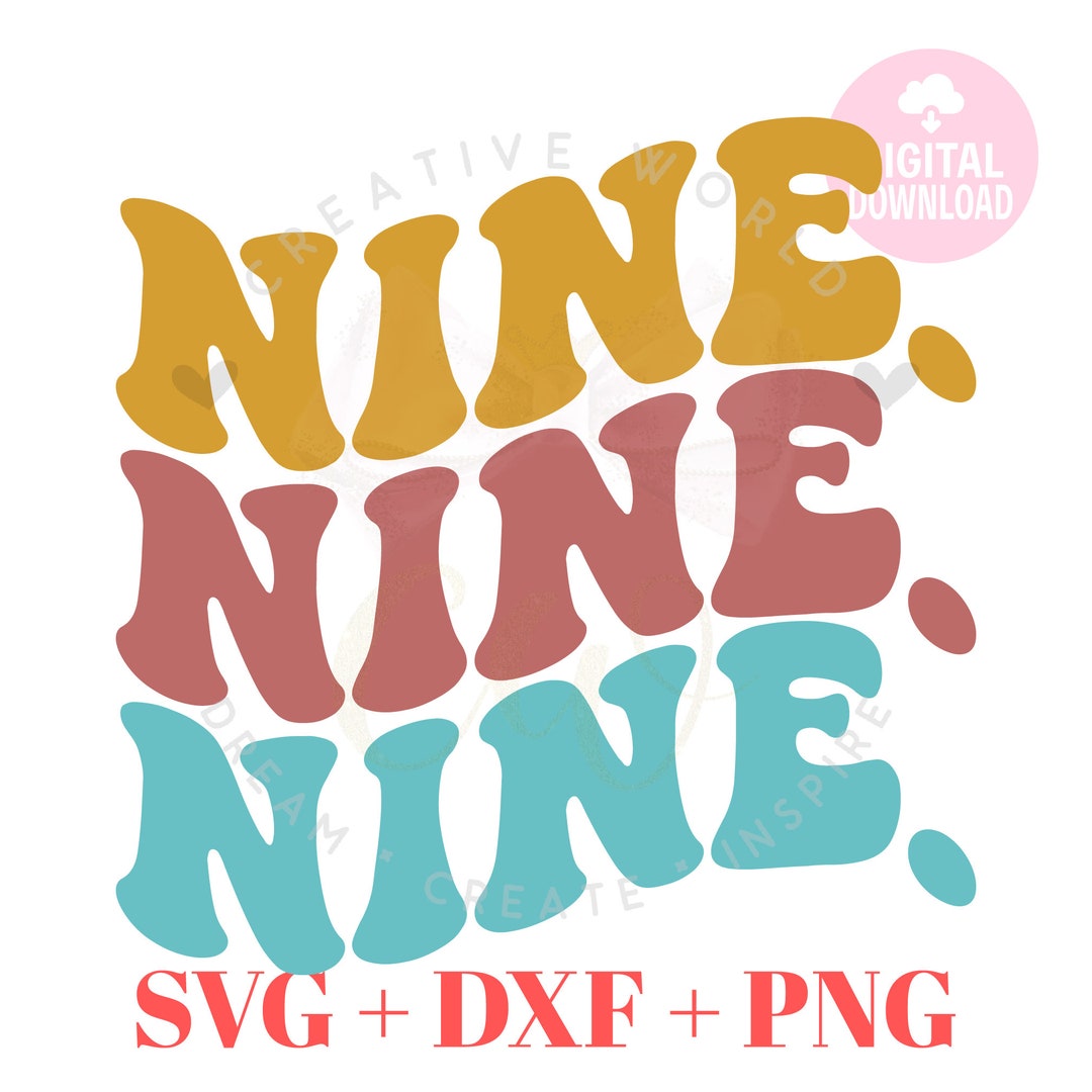 Nine Birthday Svg Nine Svg Wave Nine Svg 9th Birthday - Etsy Australia