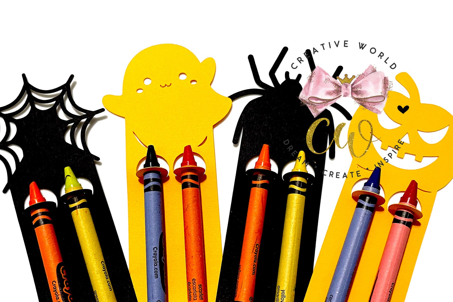 Halloween Crayon Holder Template Svg Halloween Small Gift - Etsy