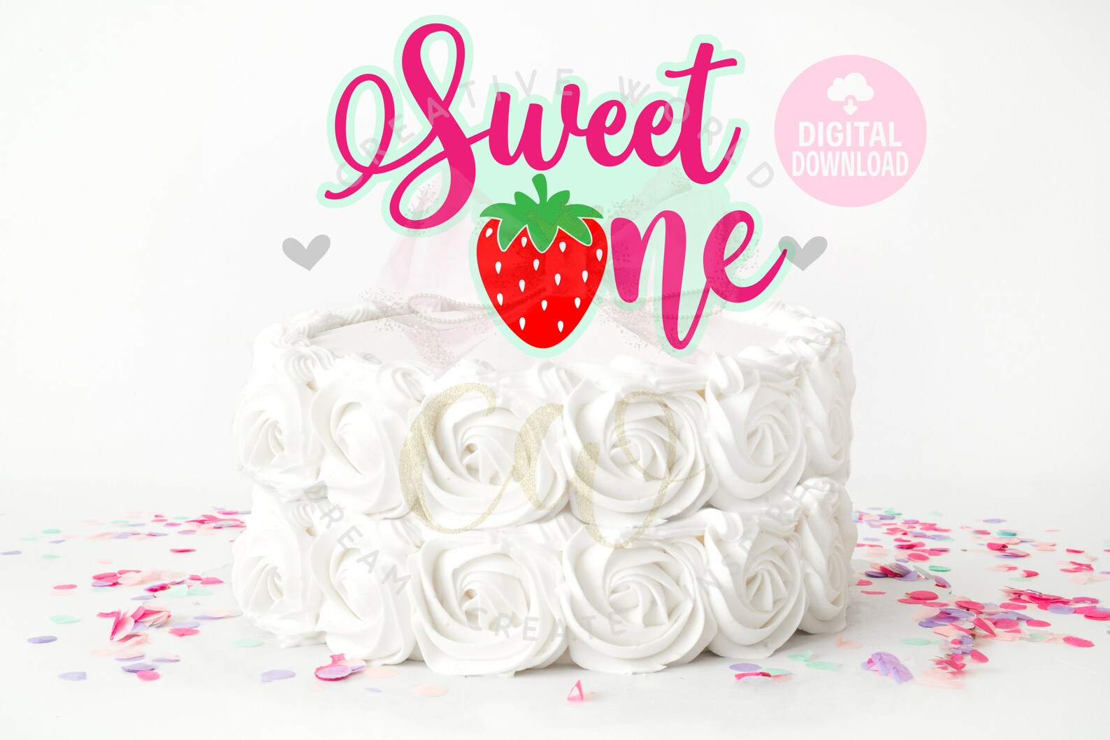 Bundle of 6 Sweet One Strawberry Birthday Svg Strawberry - Etsy