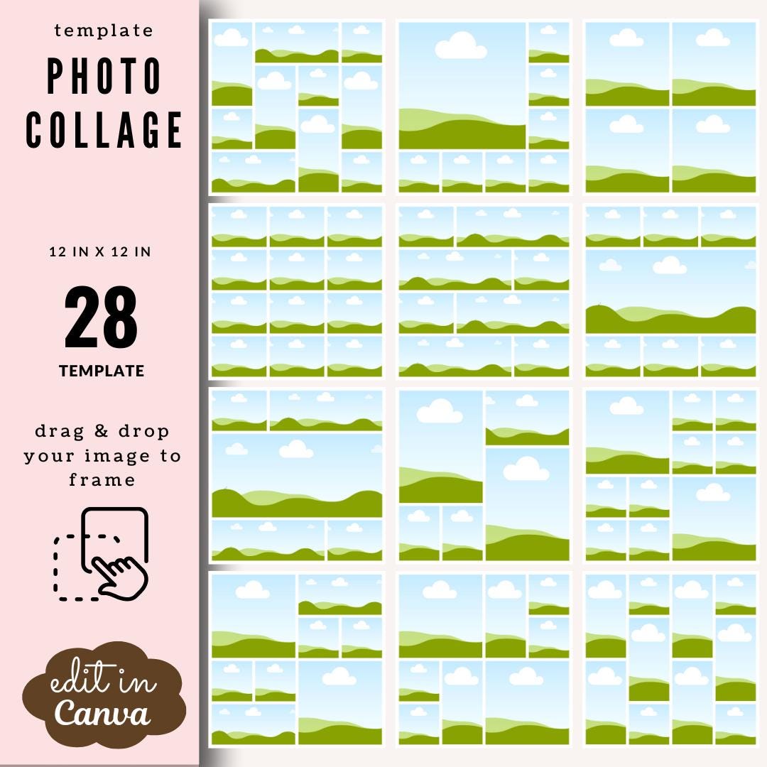 28 Canva Templates for 12x12 Photo Collage | Customizable Designs for ...