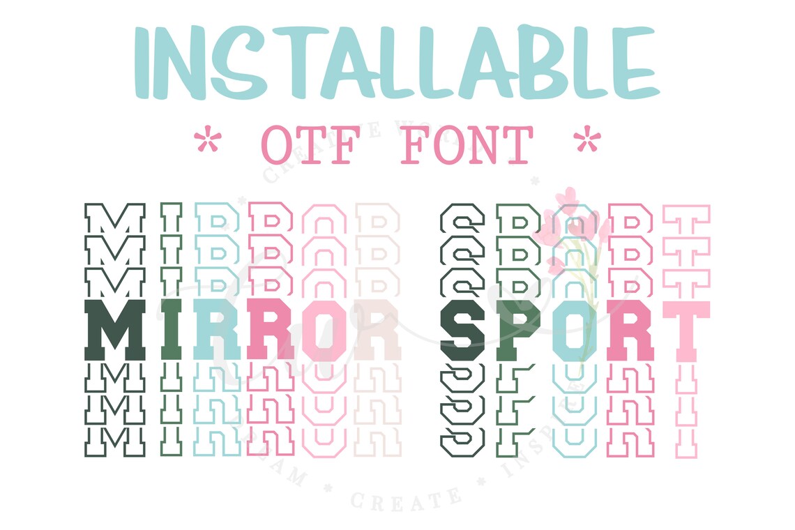 Mirror Sports Font Stacked Sports Font Mirror Alphabet - Etsy