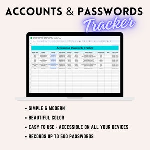 Ultimate Accounts and Passwords Tracker | Password Manager | Personal ...