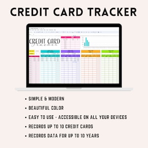 Credit Card Tracker | Personal Finance Organizer | Credit Card Tracker ...