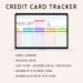 Credit Card Tracker | Personal Finance Organizer | Credit Card Tracker ...