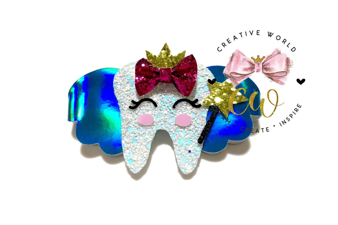 New Cute Tooth Fairies Hair Bow Digital Template Tooth - Etsy