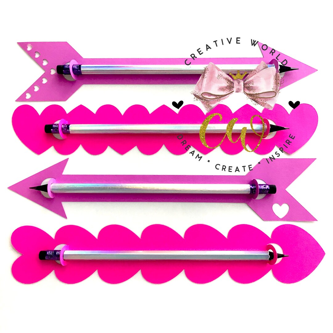 Valentine Pencil Holder Template Svg | Valentine Small Gift Template ...