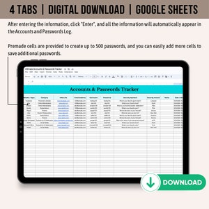 Ultimate Accounts and Passwords Tracker Password Manager Personal ...