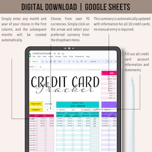 Credit Card Tracker | Personal Finance Organizer | Credit Card Tracker ...