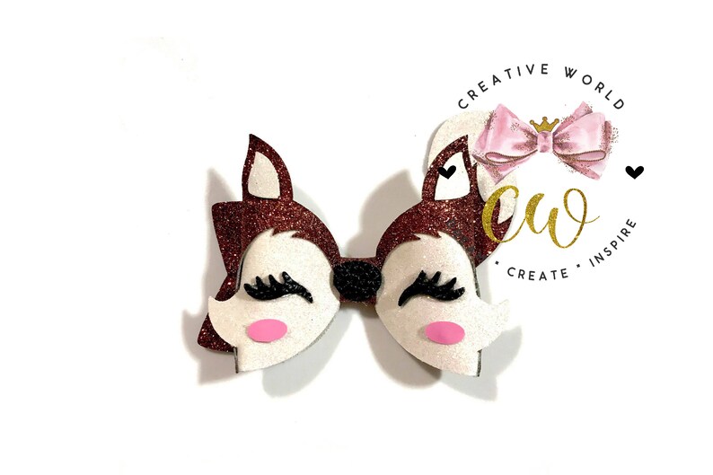 Fox Hair Bow Digital Template | Animal Hair Bow Template | Hair Bow SVG ...