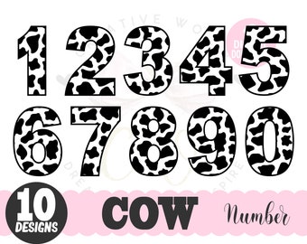 Cow Numbers Svg - Etsy Ireland