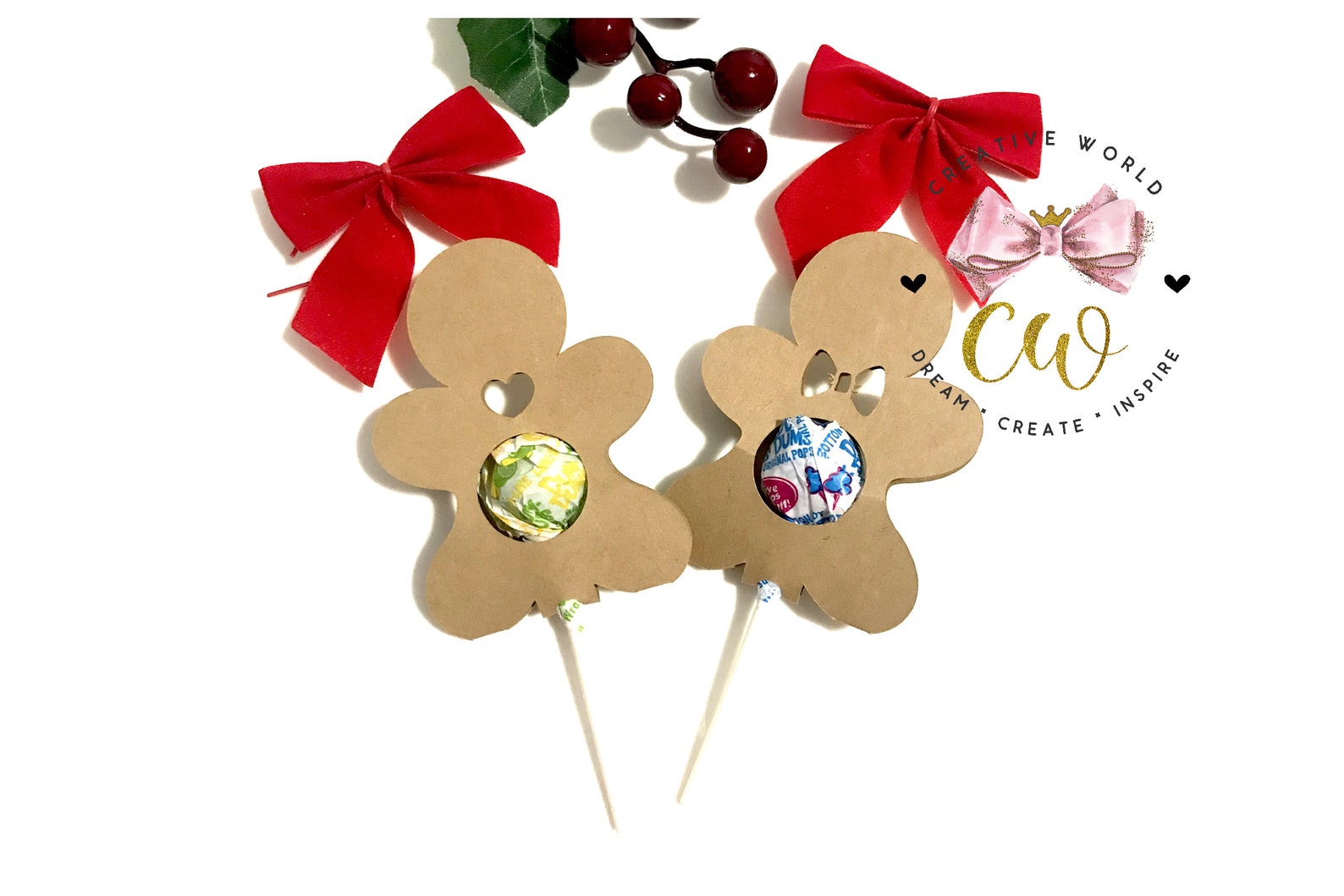 Gingerbread Man Lollipop Holder Template Christmas Lollipop - Etsy
