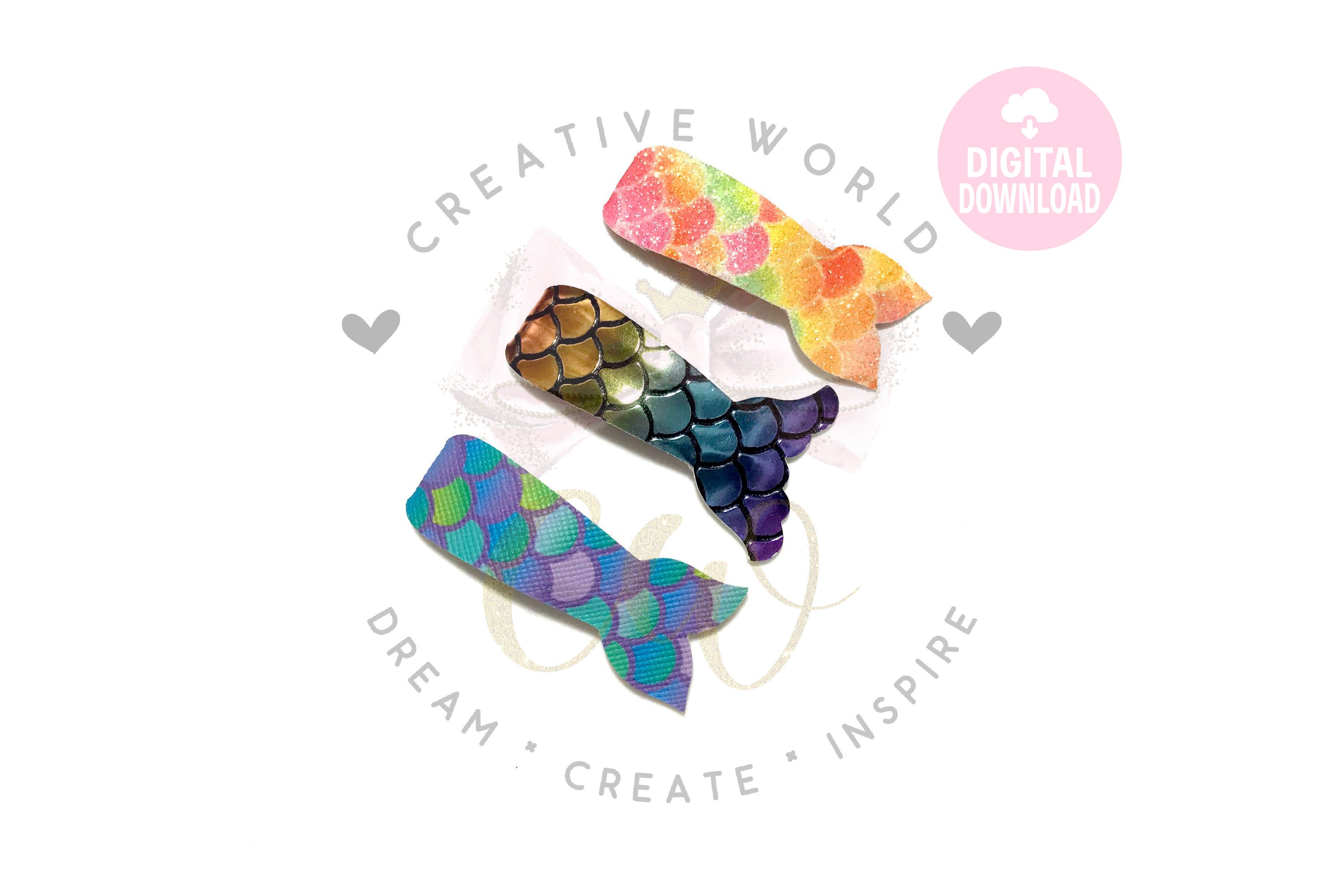 Set of 3 Mermaid Snap Clip Svg | Snap Clip Digital Template | Mermaid ...