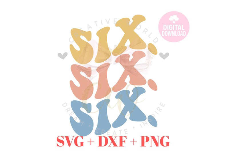 Six Birthday Svg Six Svg Wave Six Svg 6th Birthday 6th - Etsy