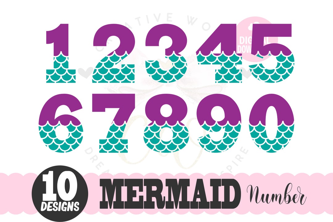 Birthday Mermaid SVG Bundle Bundle Mermaid Birthday Number - Etsy