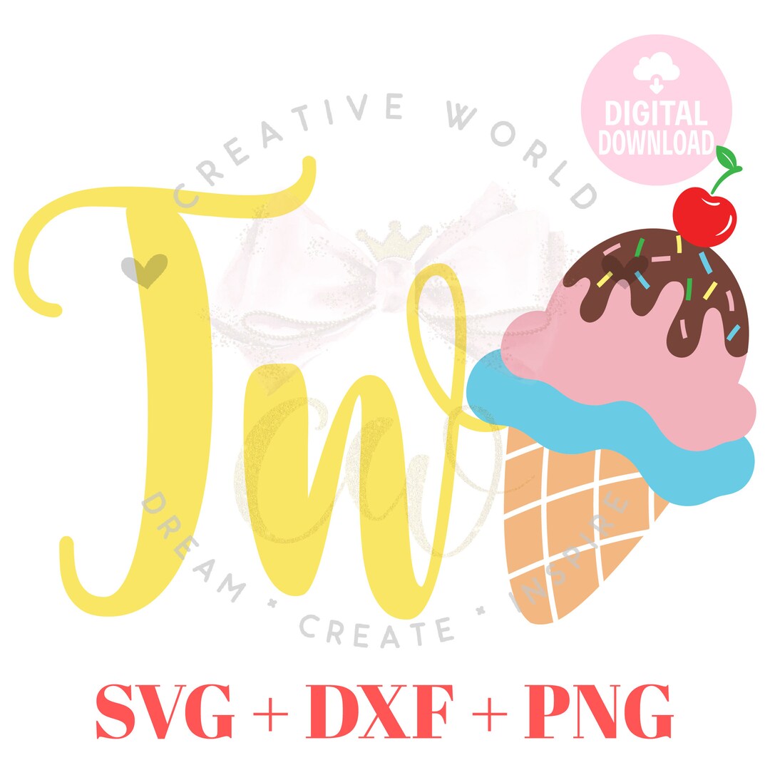 Helado Dos Cumpleaños svg / Helado Dos svg / Helado Dos / 2o Cumpleaños ...