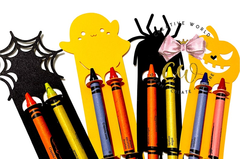 Halloween Crayon Holder Template Svg Halloween Small Gift - Etsy