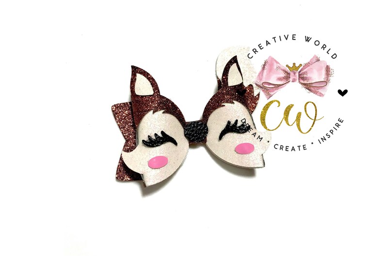 Fox Hair Bow Digital Template | Animal Hair Bow Template | Hair Bow SVG ...