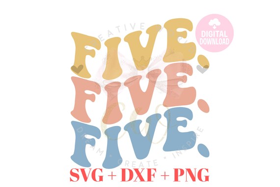 Five Birthday Svg Five Svg Wave Five Svg 5th Birthday - Etsy