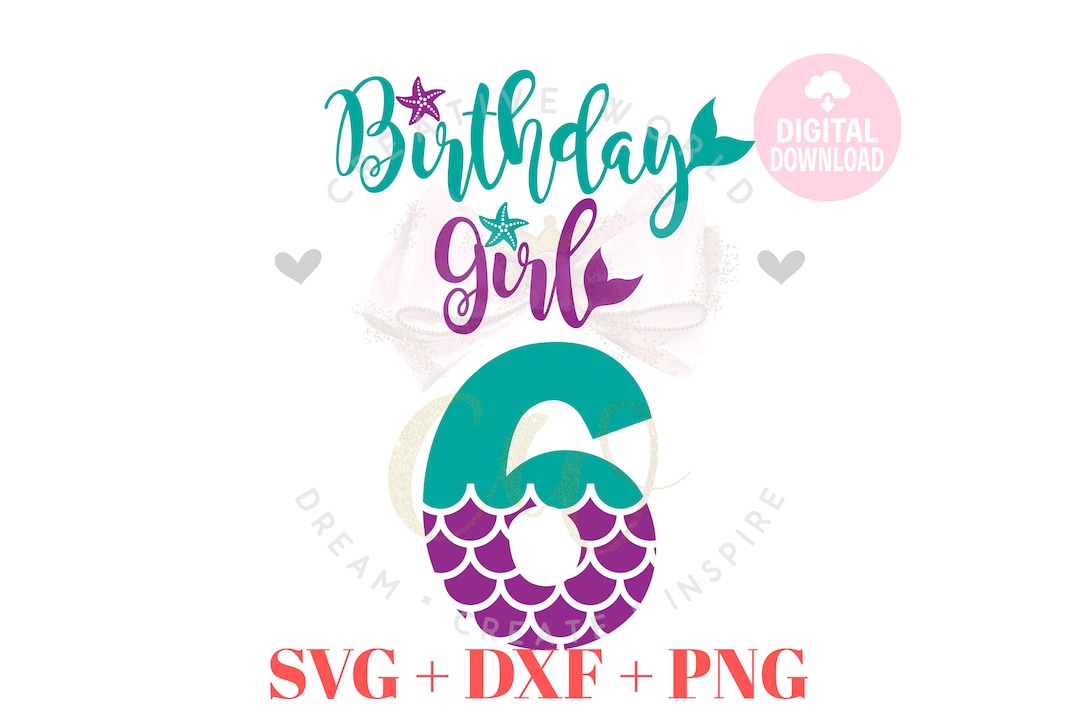 My 6th Birthday Mermaid SVG | Mermaid SVG | Mermaid Birthday SVG ...
