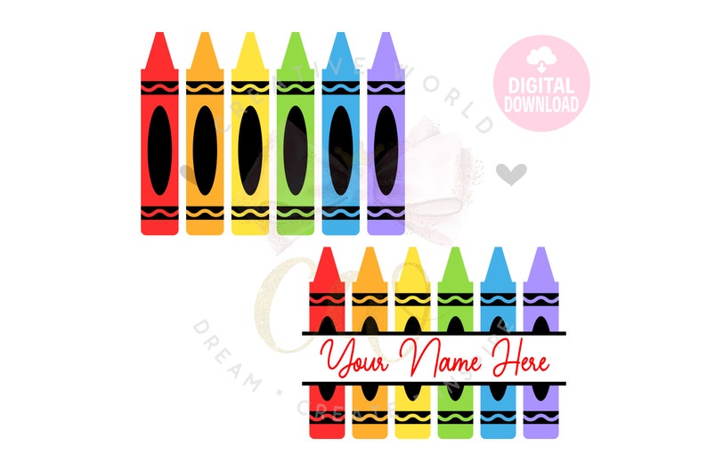 Bundle of 12 Crayons SVG | Crayons Svg | Frame Svg | Teacher Svg | Back ...