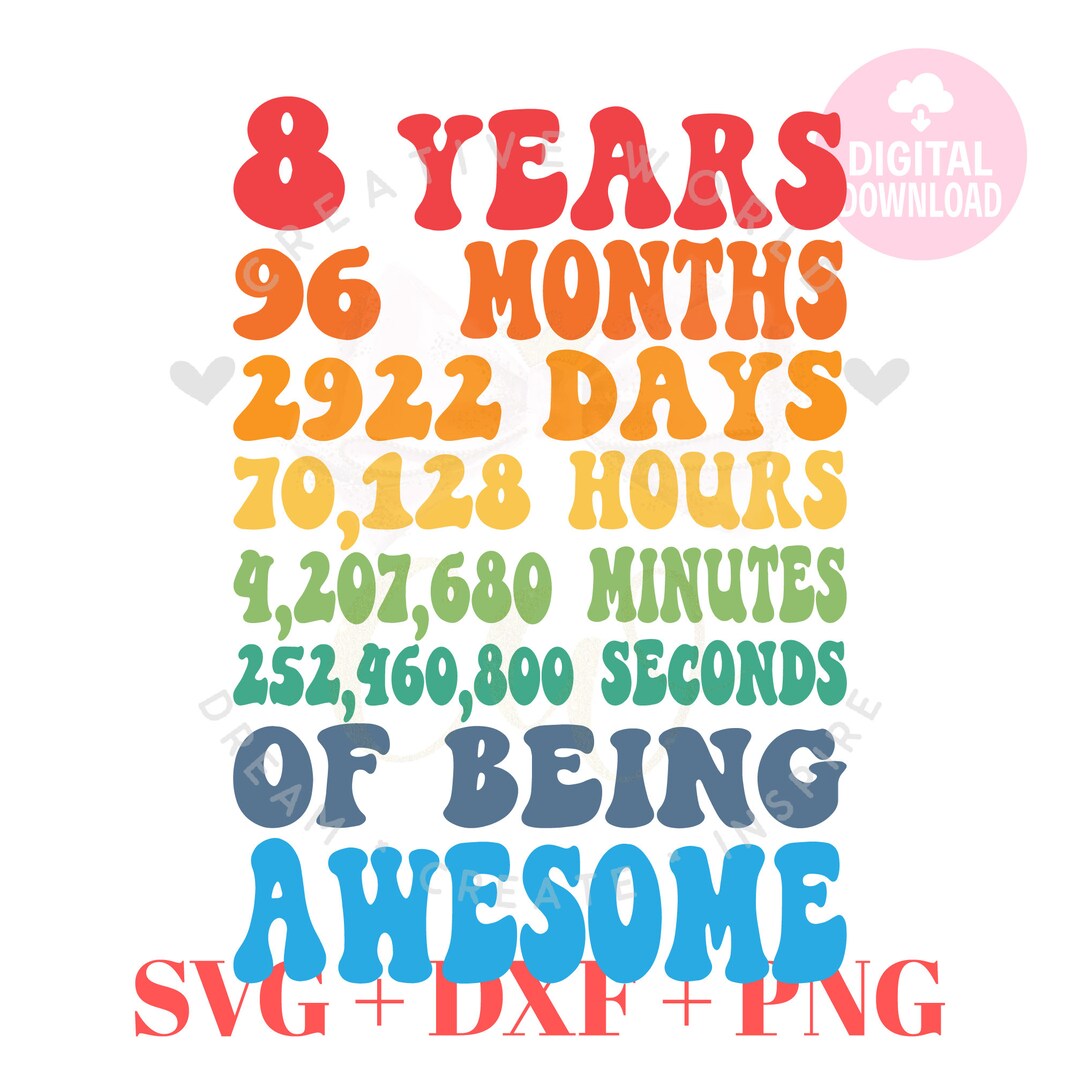 8 años Cumpleaños svg / Cumpleaños svg / Soy Ocho svg / 8o Cumpleaños ...