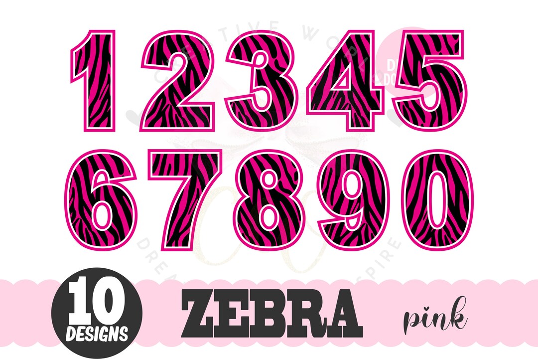Pink Zebra Number Svg Pink Zebra Number Zebra Svg Zebra - Etsy