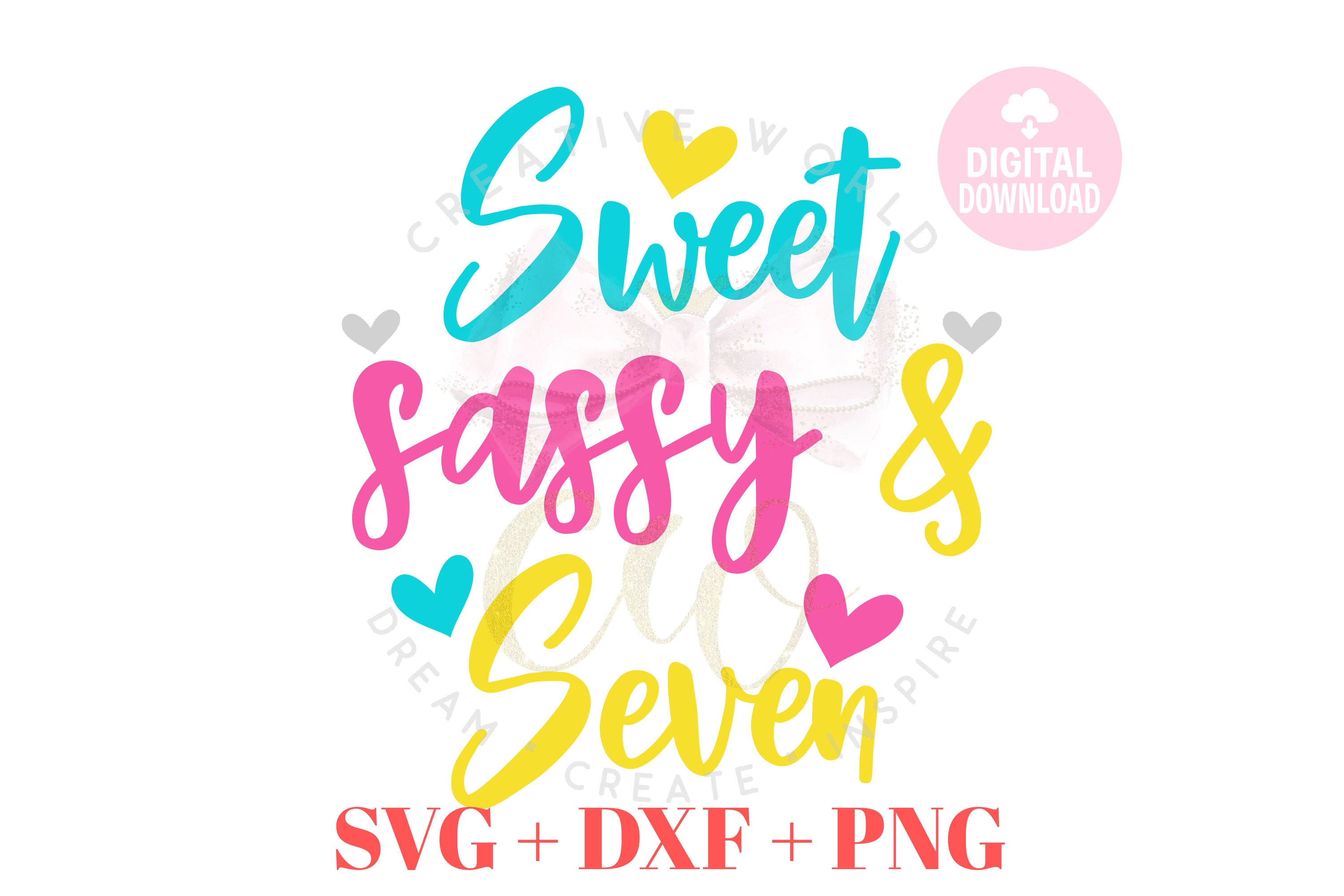 Sweet Sassy and Seven Svg Seven Birthday Girl Svg Sassy - Etsy Australia