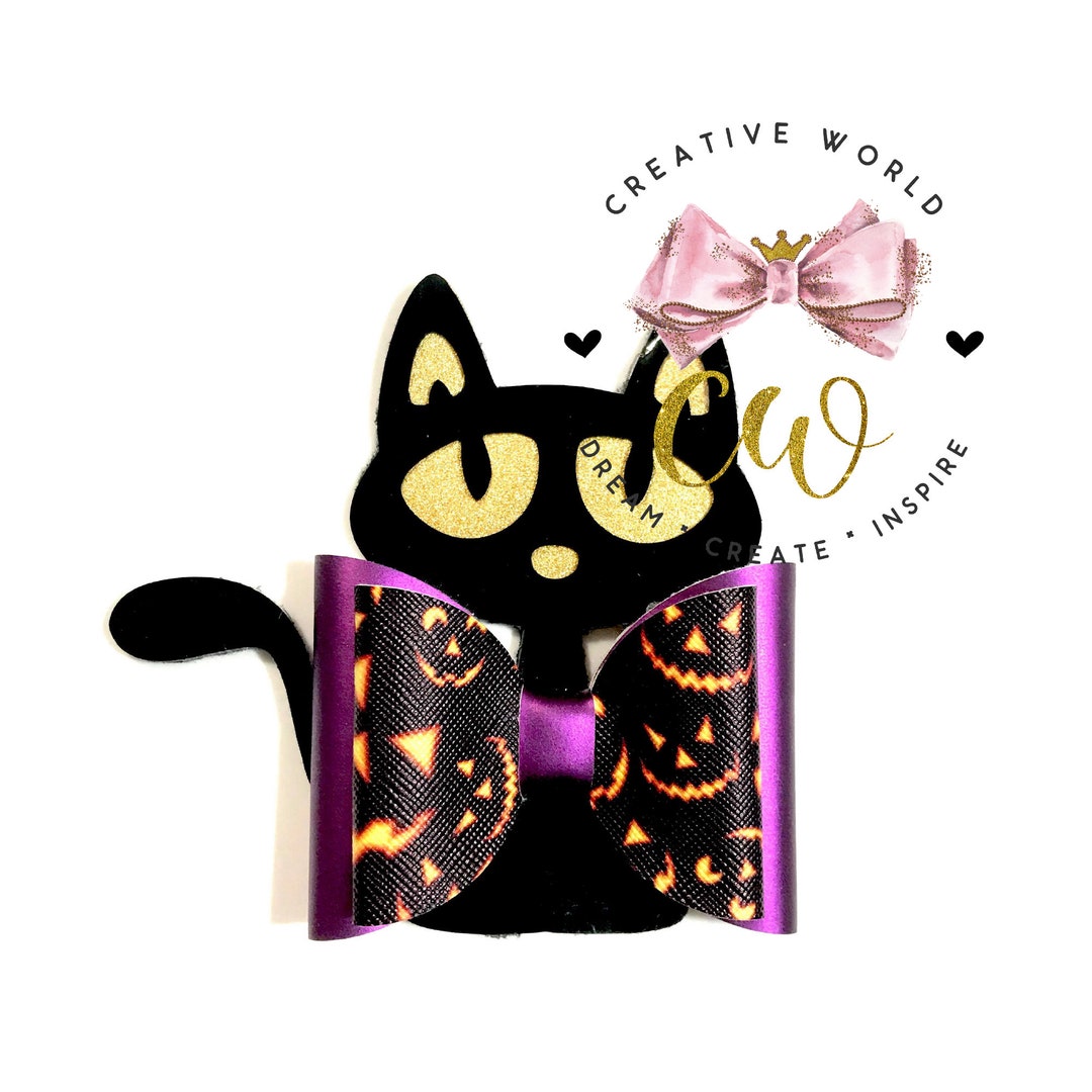 New Black Cat Hair Bow Template Svg | Cat Hair Bow Digital Template ...