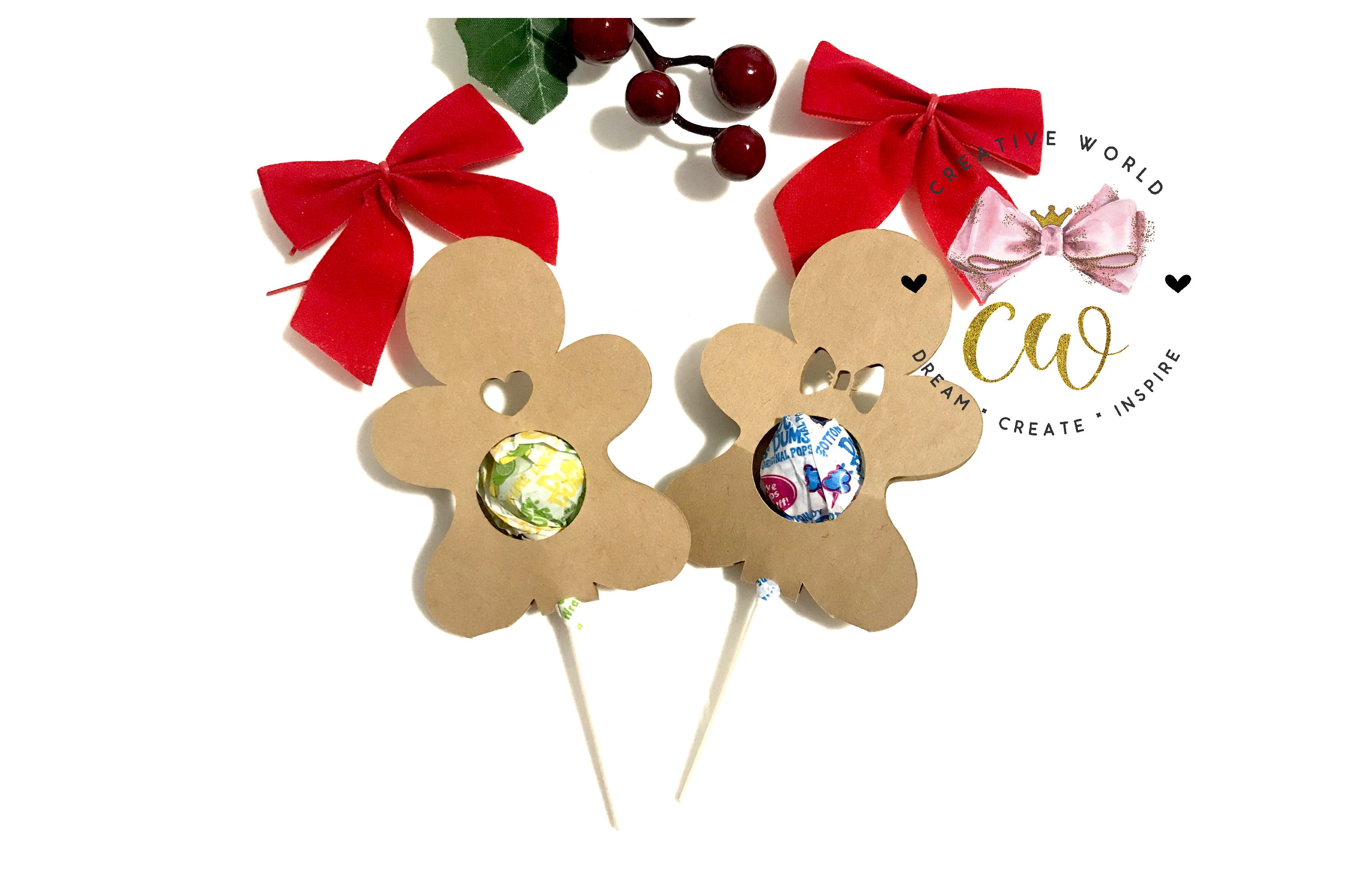 Gingerbread Man Lollipop Holder Template Christmas Lollipop - Etsy