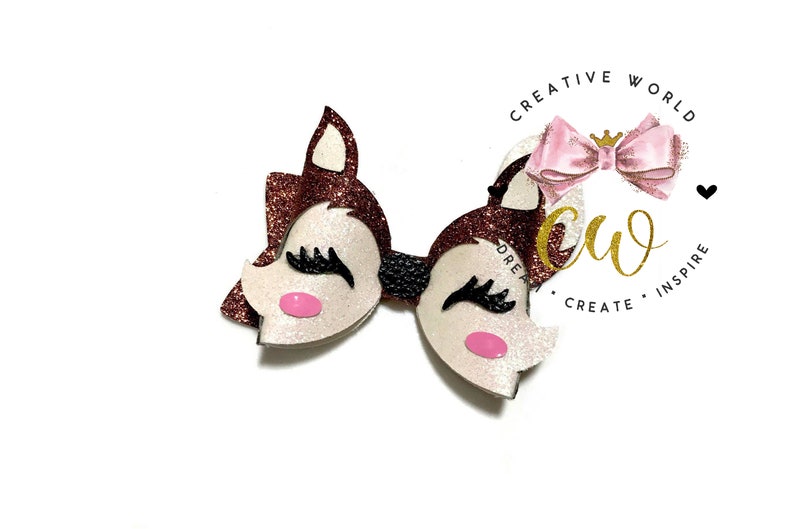 Fox Hair Bow Digital Template | Animal Hair Bow Template | Hair Bow SVG ...