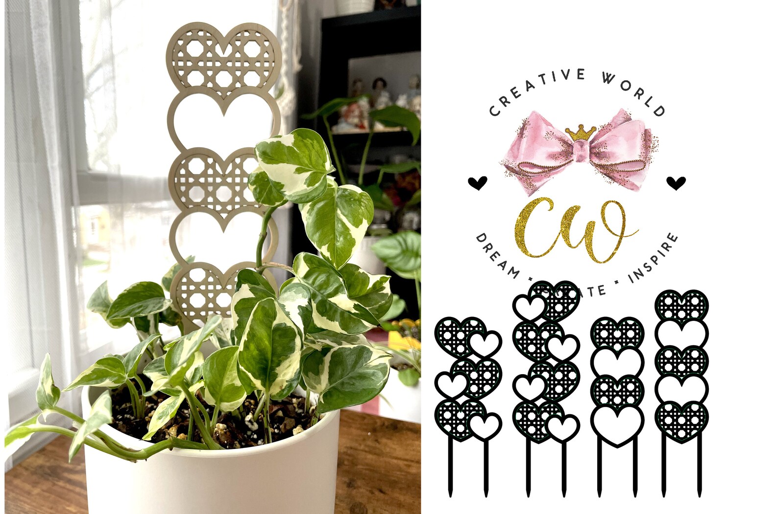 Bundle of 8 Laser Cut Trellis Svg House Plant Trellis Svg - Etsy