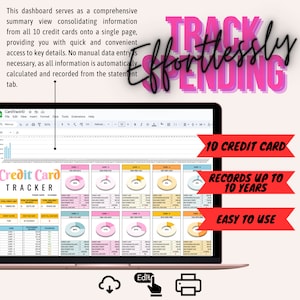 Card Track 10 | 10 Credit Card Tracker | Personal Finance Organizer ...