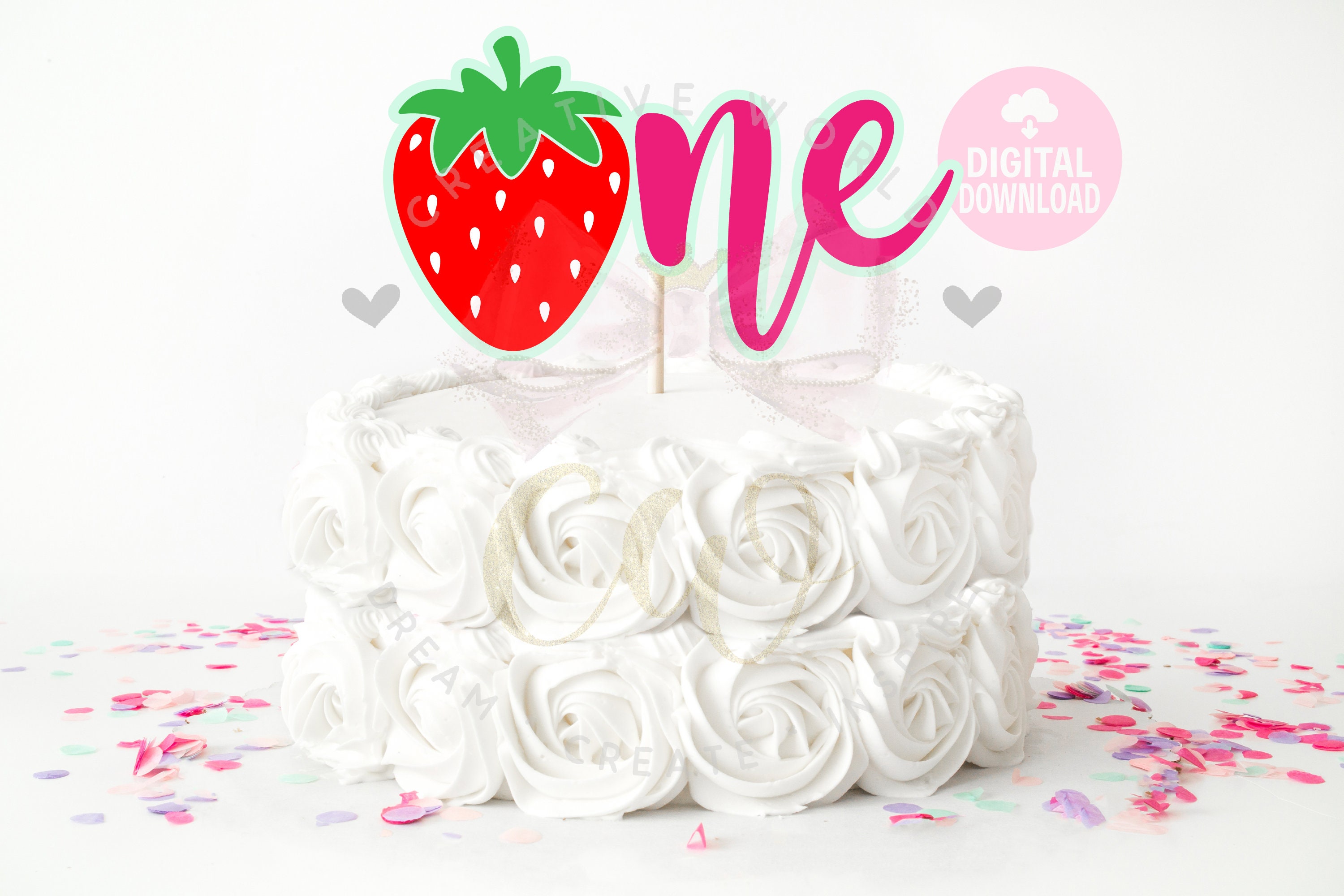 Strawberry One Birthday Svg Strawberry One Svg 1st - Etsy