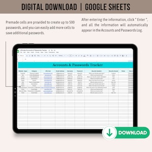 Ultimate Accounts and Passwords Tracker | Password Manager | Personal ...