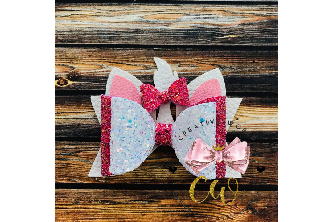 Cute Cat Hair Bow Digital Template | Hair Bow Template | Hair Bow SVG ...
