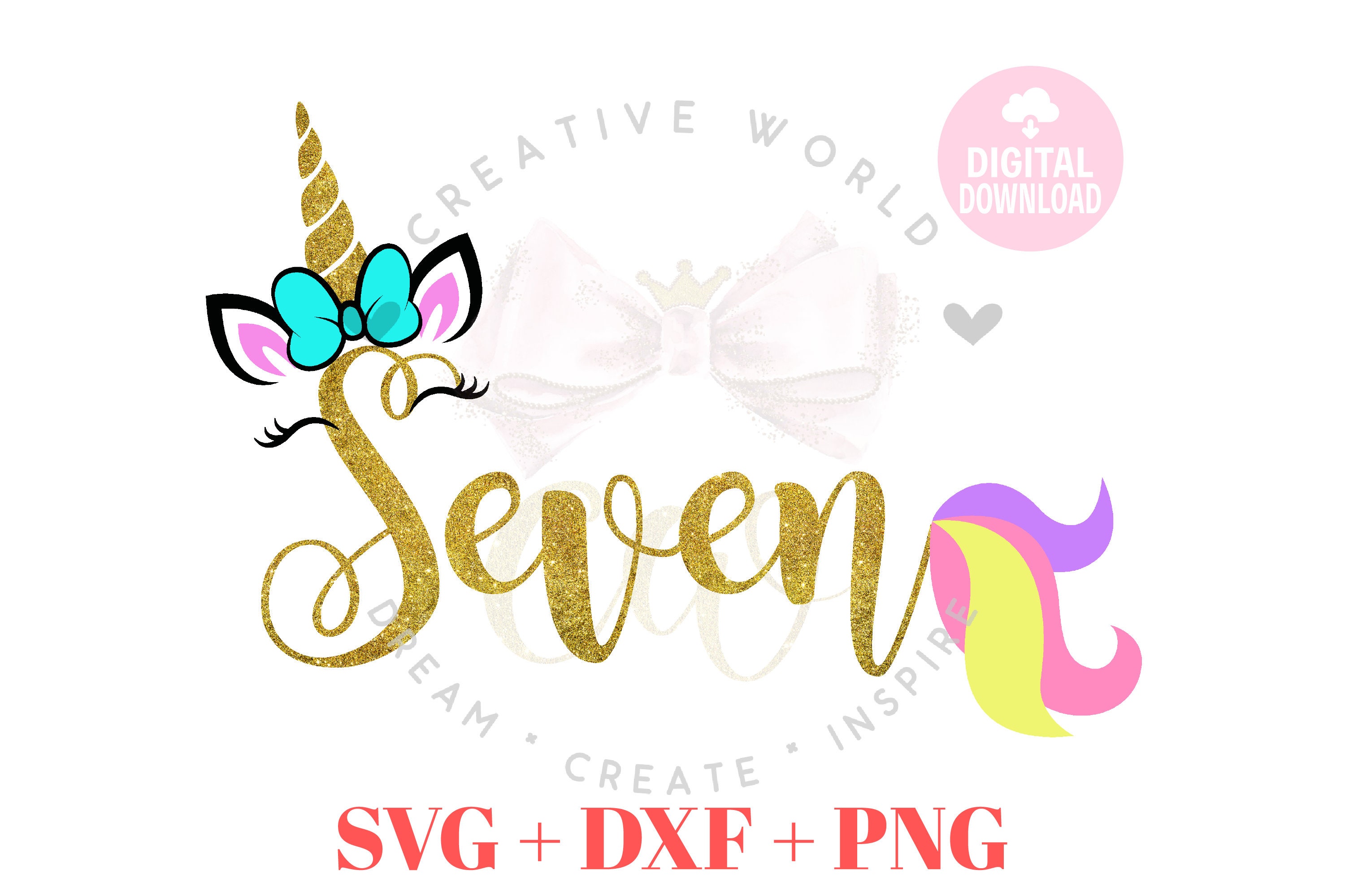 7th Birthday Unicorn SVG Unicorn SVG Unicorn 7th Birthday - Etsy