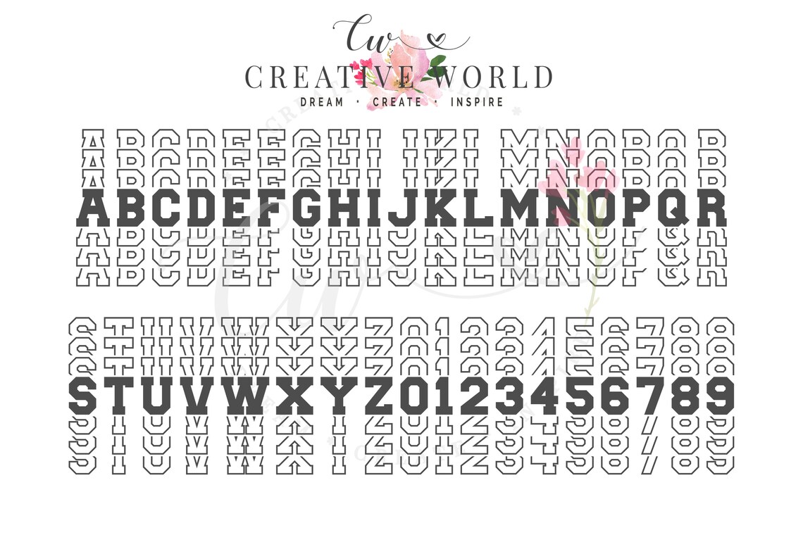 Mirror Sports Font Stacked Sports Font Mirror Alphabet - Etsy